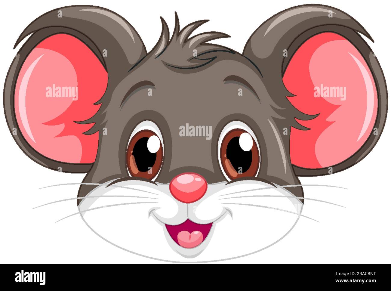 Cute rat face with smiley face illustration Stock Vector Image & Art ...