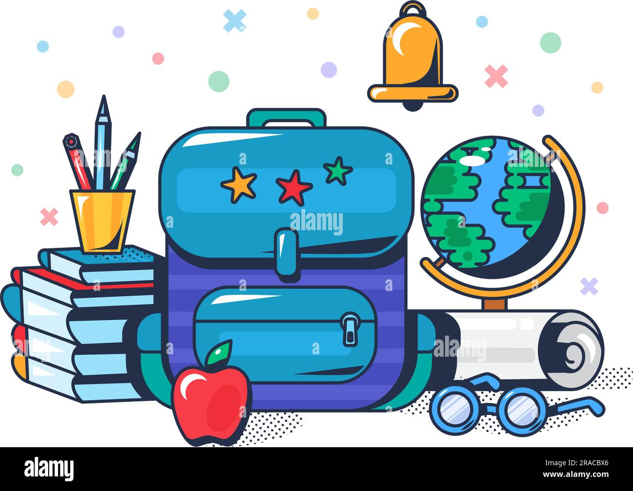 Back to school study concept with school backpack of student ready for ...