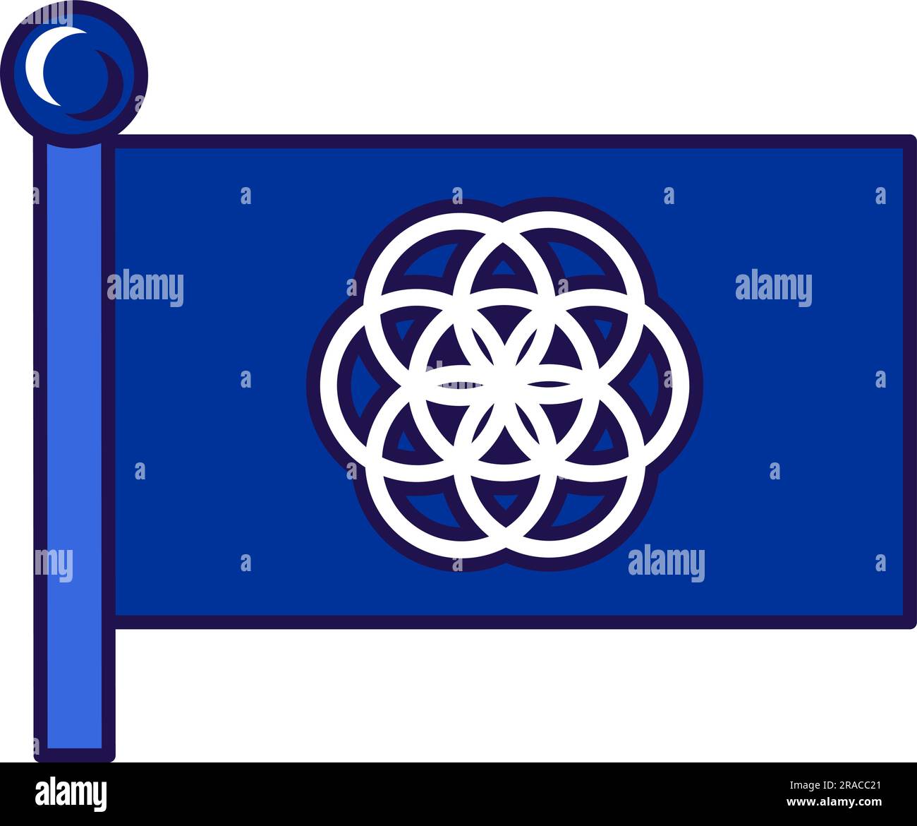 International flag of planet earth outline vector. Seven white rings ...