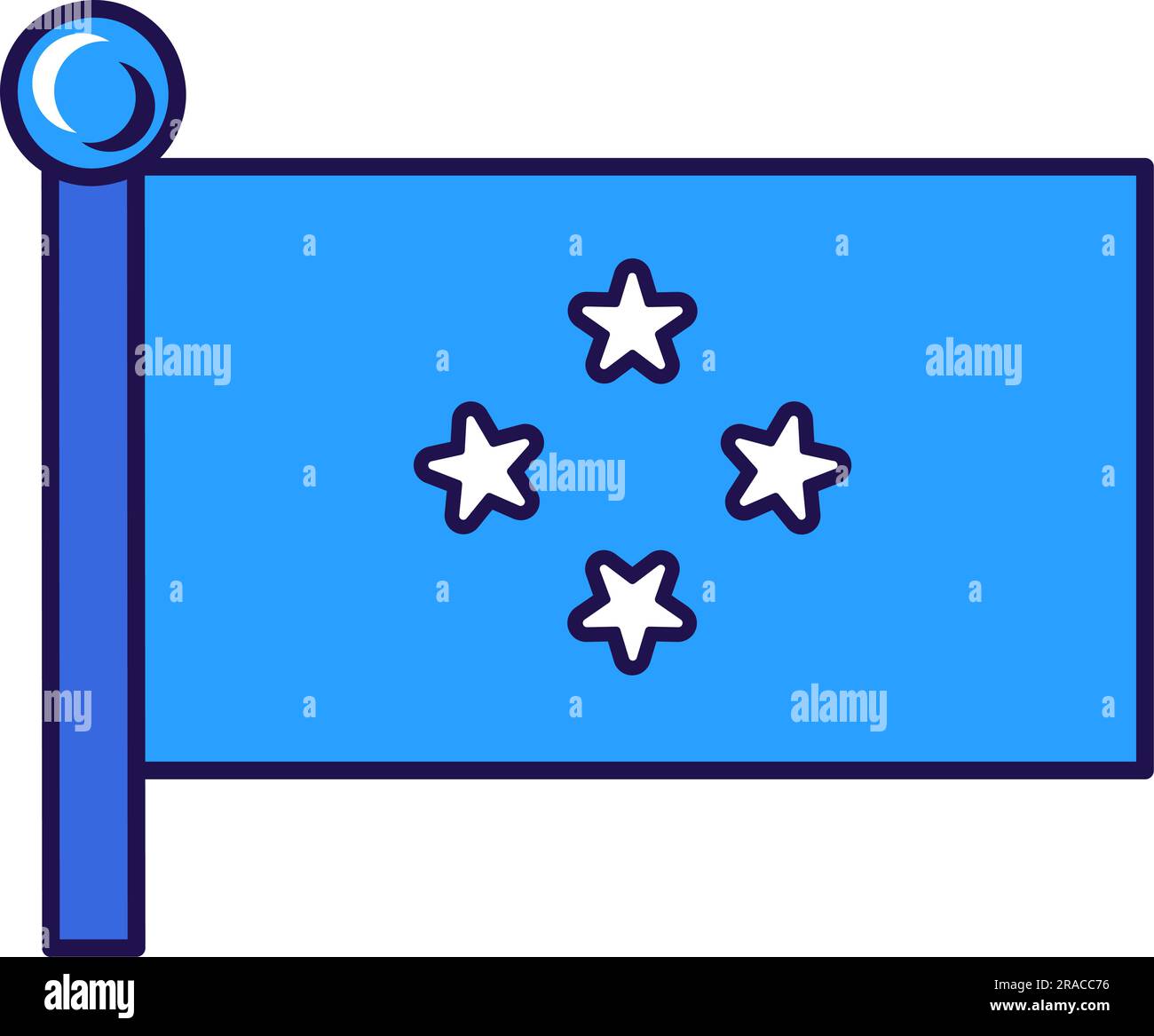 Federated states of micronesia nation flag vector. Light blue field ...