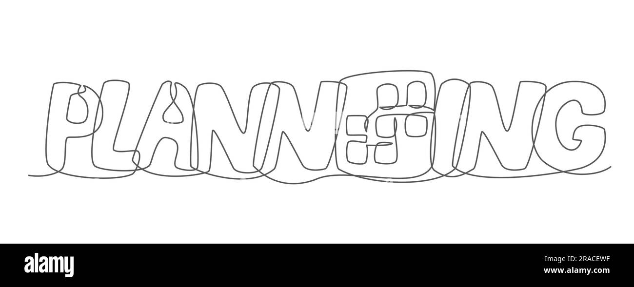 Planning One line drawing on white background Stock Vector Image & Art ...