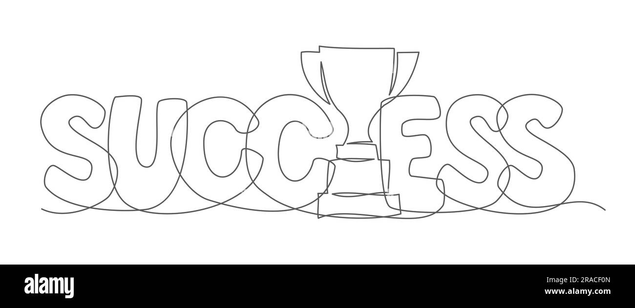 Success One line drawing on white background Stock Vector Image & Art ...