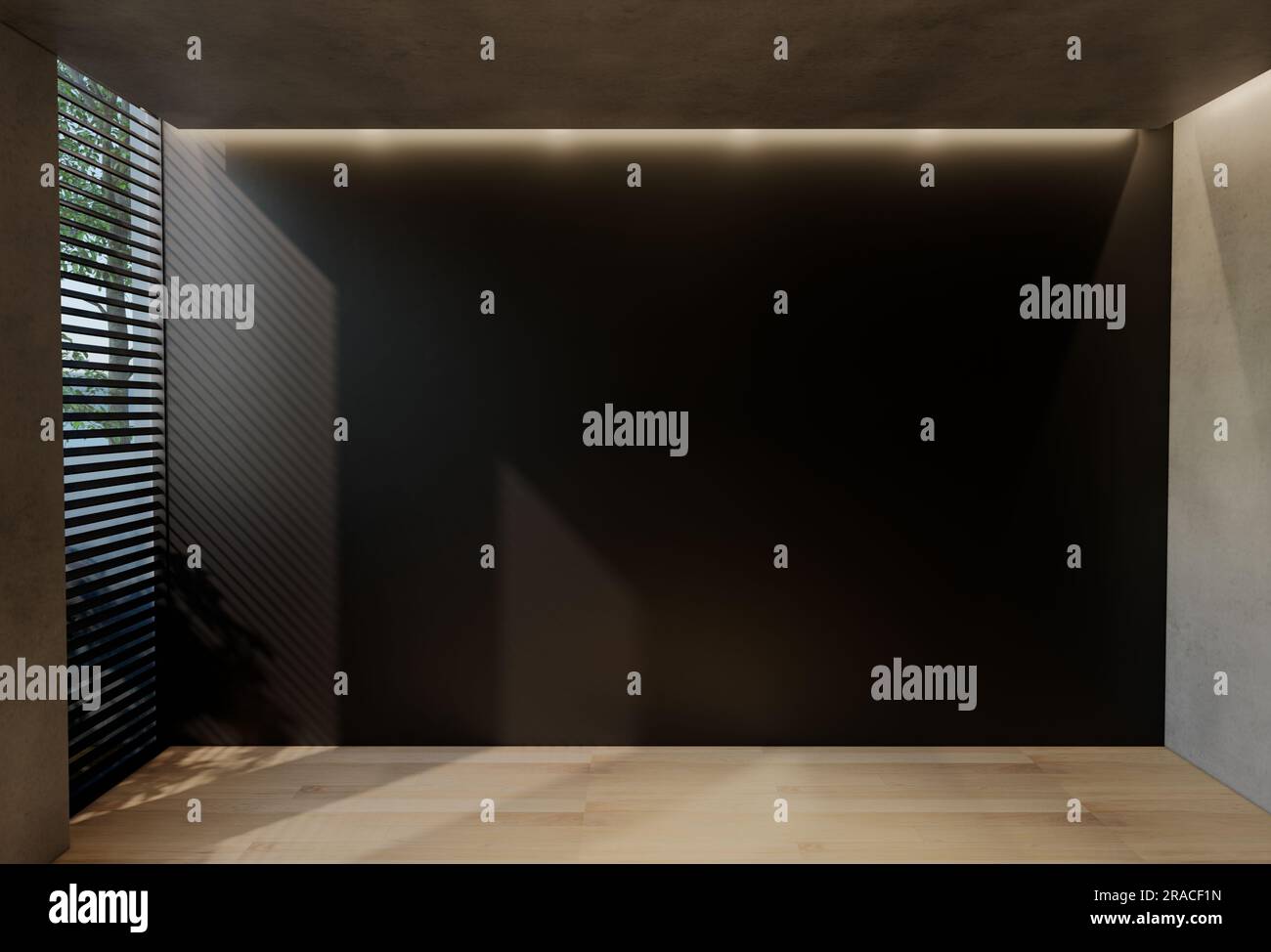 Modern empty room interior design contemporary, with natural tones on ...