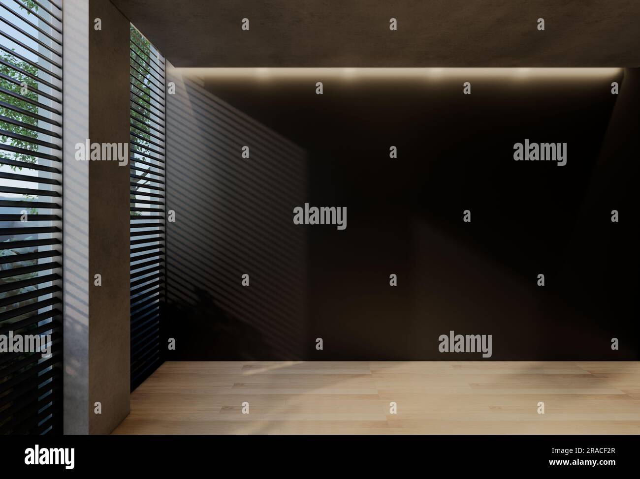 Modern empty room interior design contemporary, with natural tones on ...