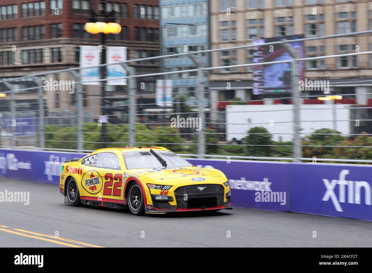 Chicago, USA, 01 July 2023. Joey Lagano (22) enters turn 9 at Congress ...