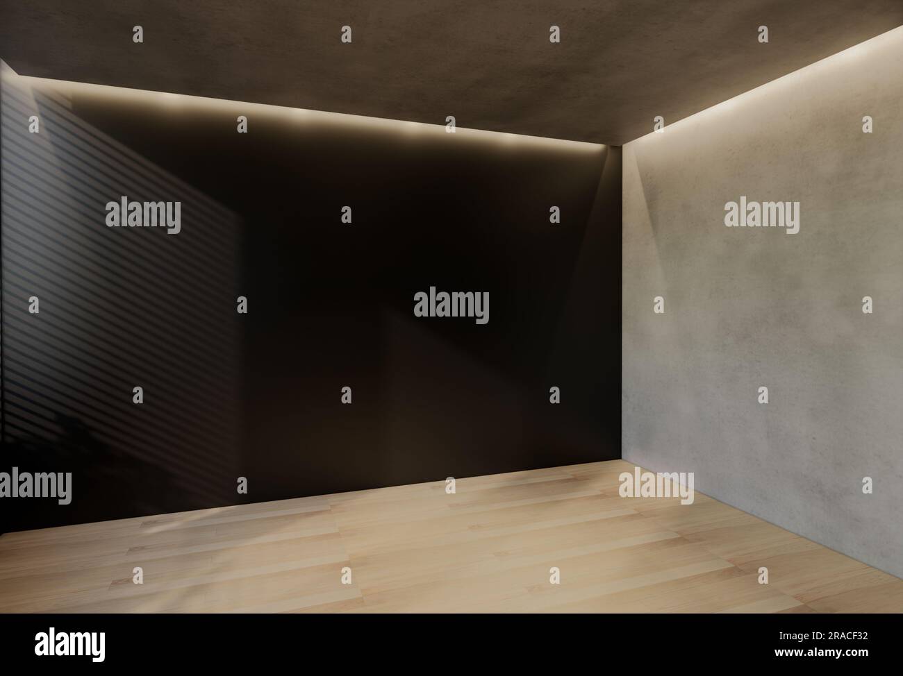 Modern empty room interior design contemporary, with natural tones on ...