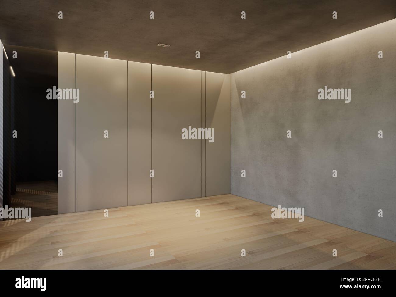 Modern empty room interior design contemporary, with natural tones on ...