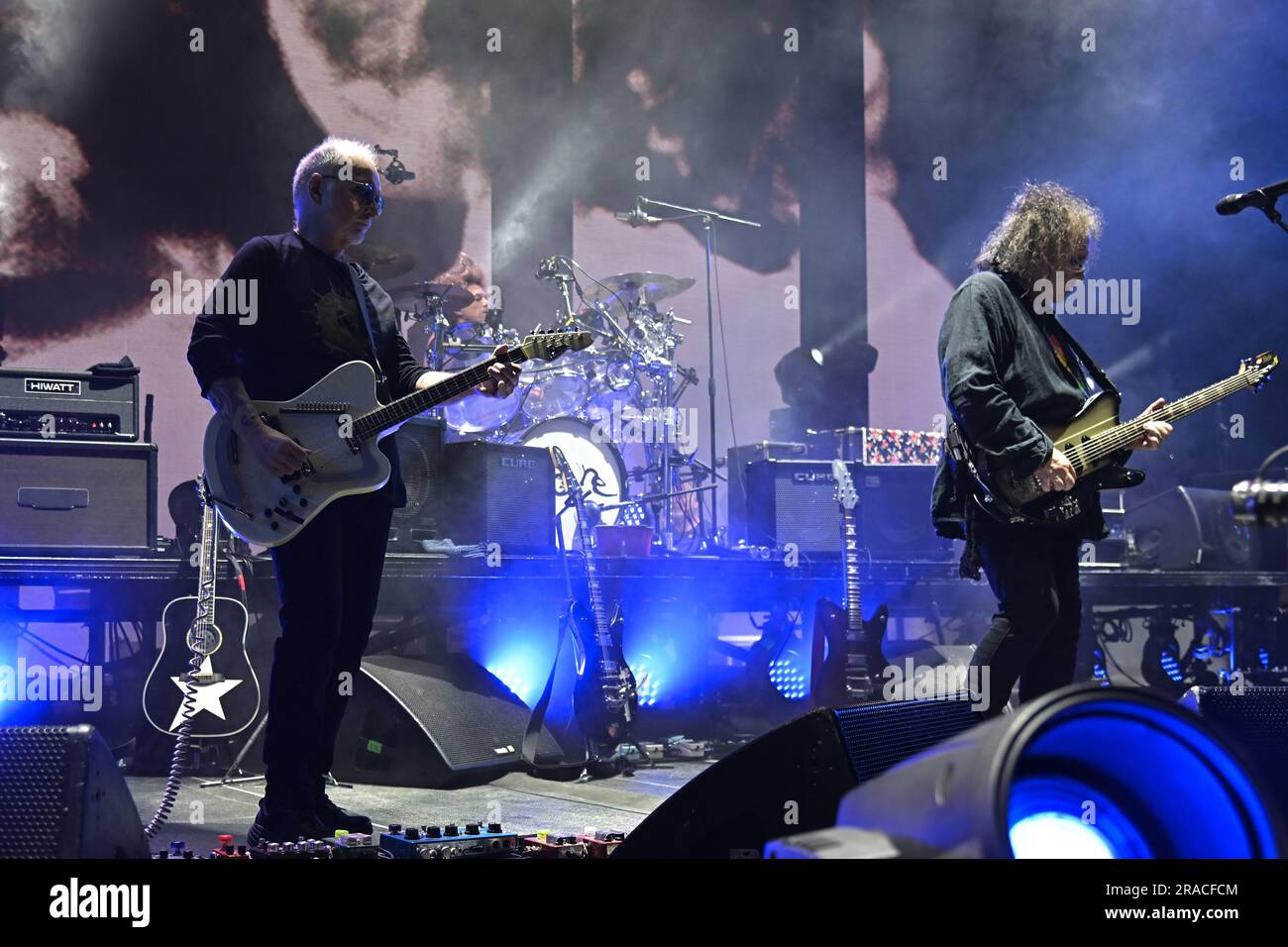 Miami, U.S. 01st July, 2023. From Left Reeves Gabrels, Jason Cooper and ...
