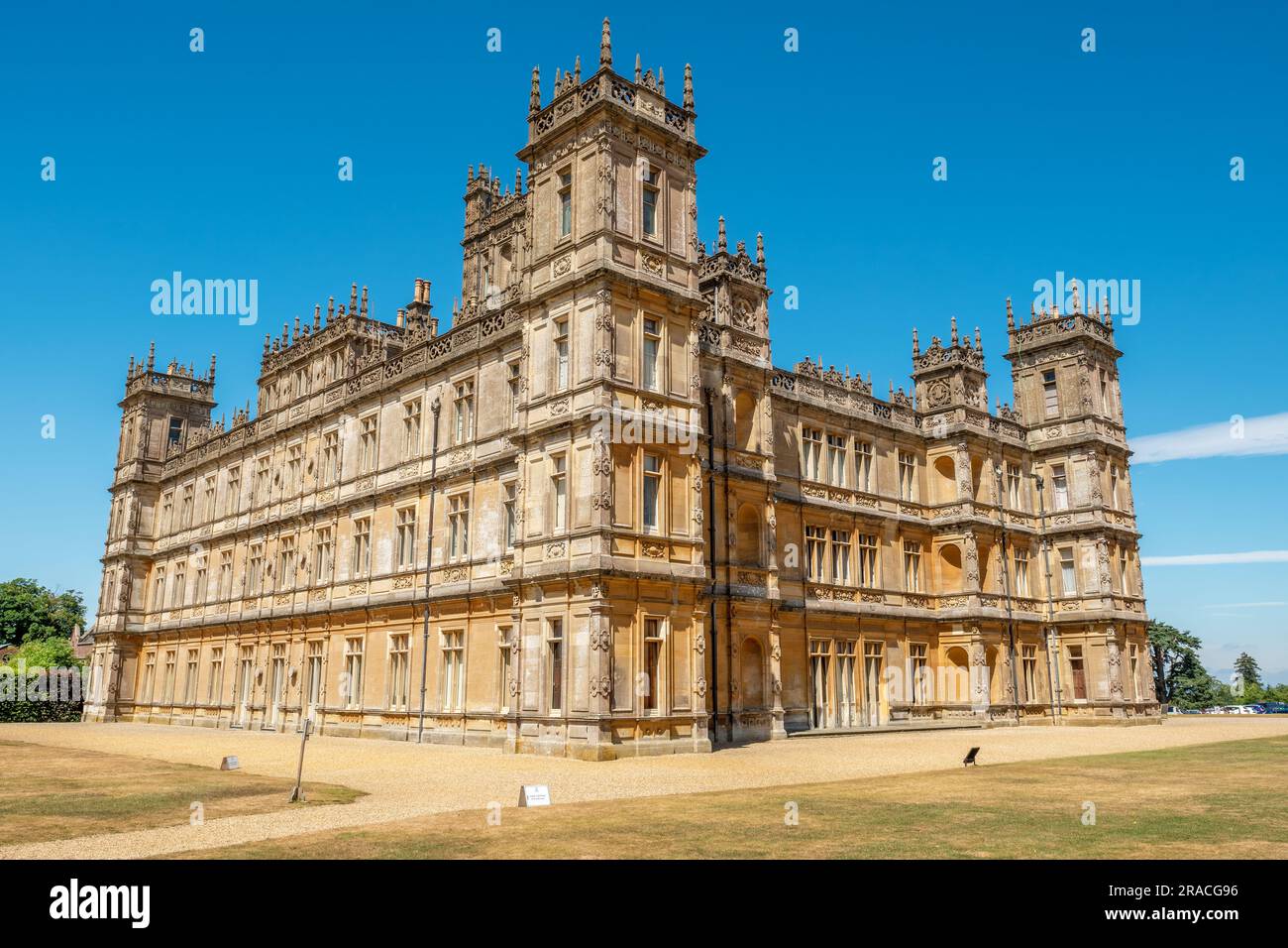 View to magnificent Highclere Castle near Newbury. Hampshire, England ...