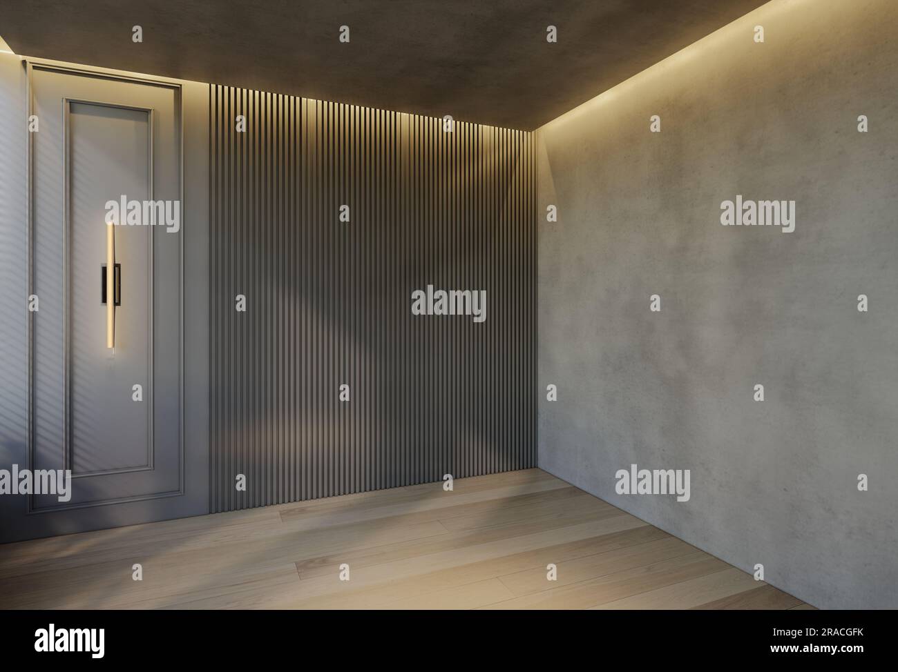 Modern empty room interior design contemporary, with natural tones on ...