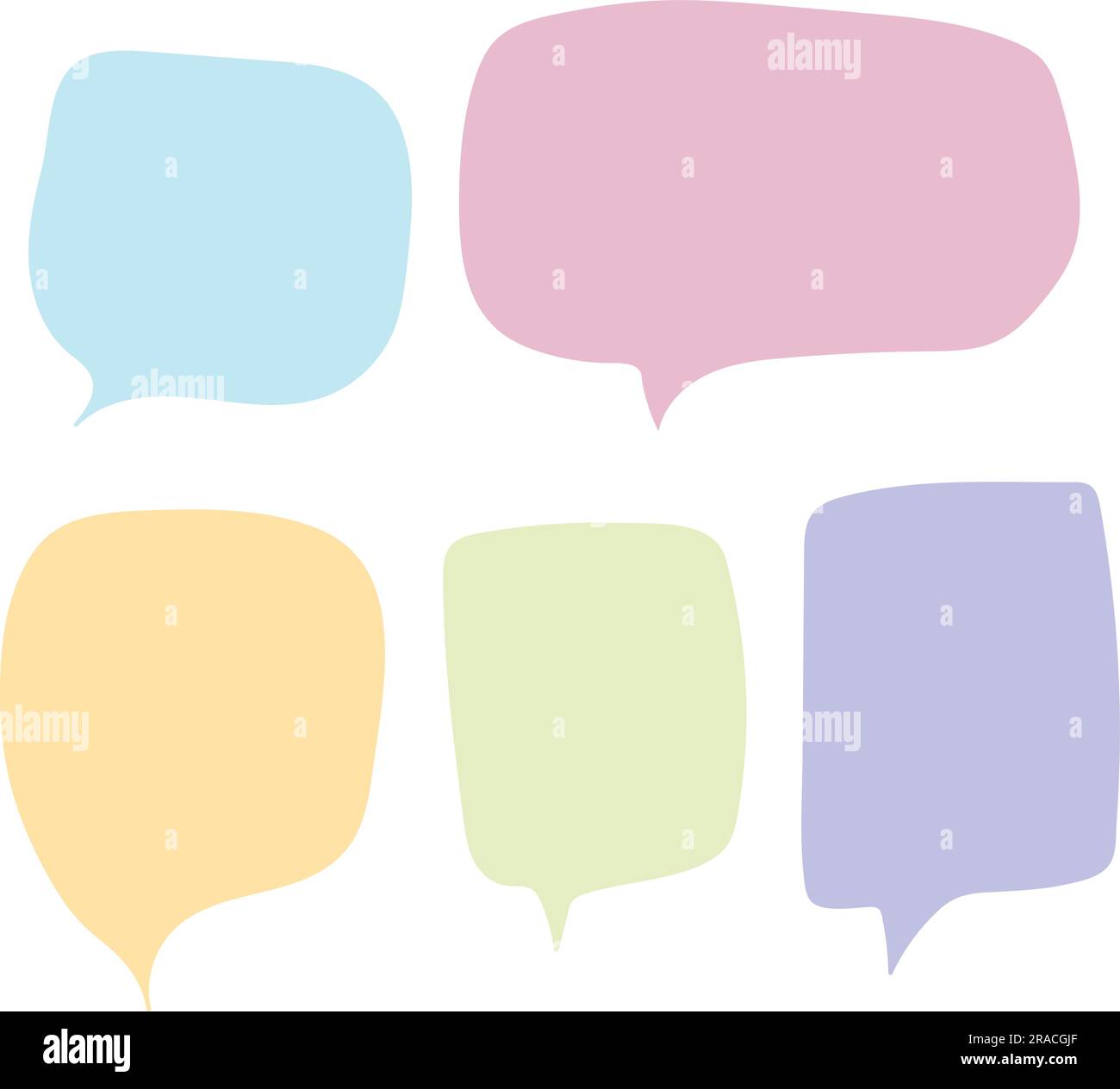 Hand drawn doodle speech bubbles set. Quote balloon blank template ...