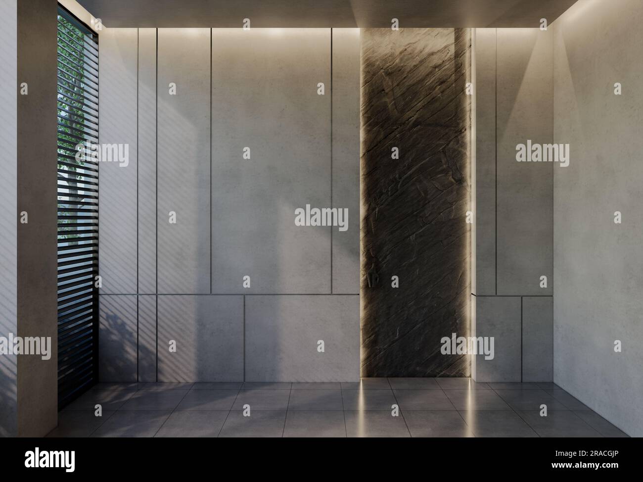 Modern empty room interior design contemporary, with natural tones on ...