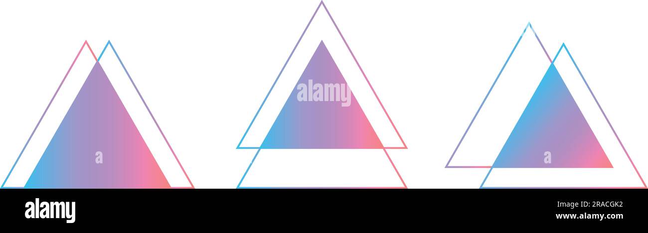 Set of triangular templates for presentation in gradient colors ...