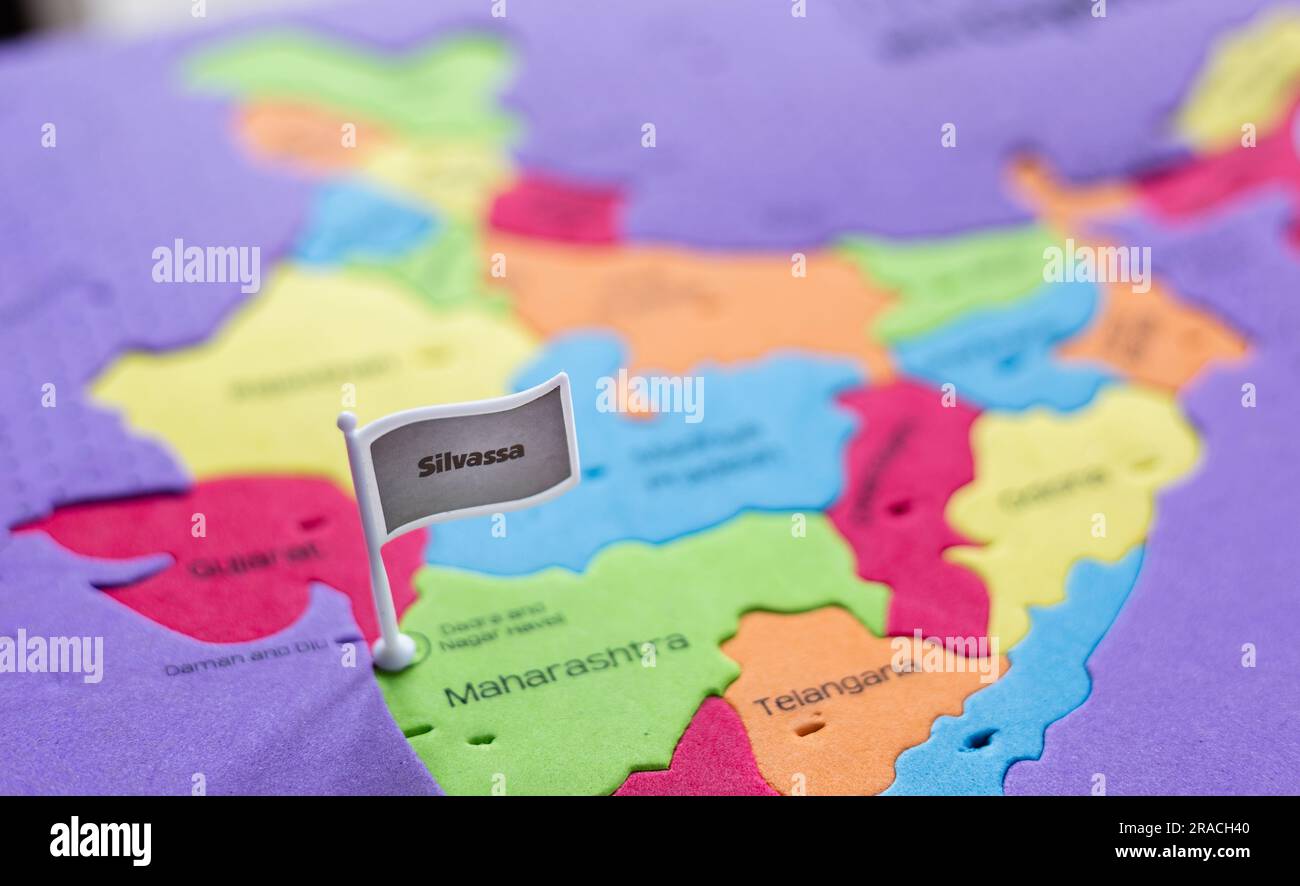 Selective focus on Silvassa - a union territory capital of Dadra ...