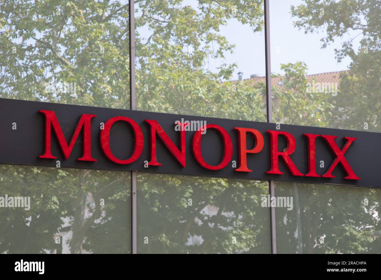 Bordeaux , Aquitaine France - 06 21 2023 : Monoprix logo sign shop ...