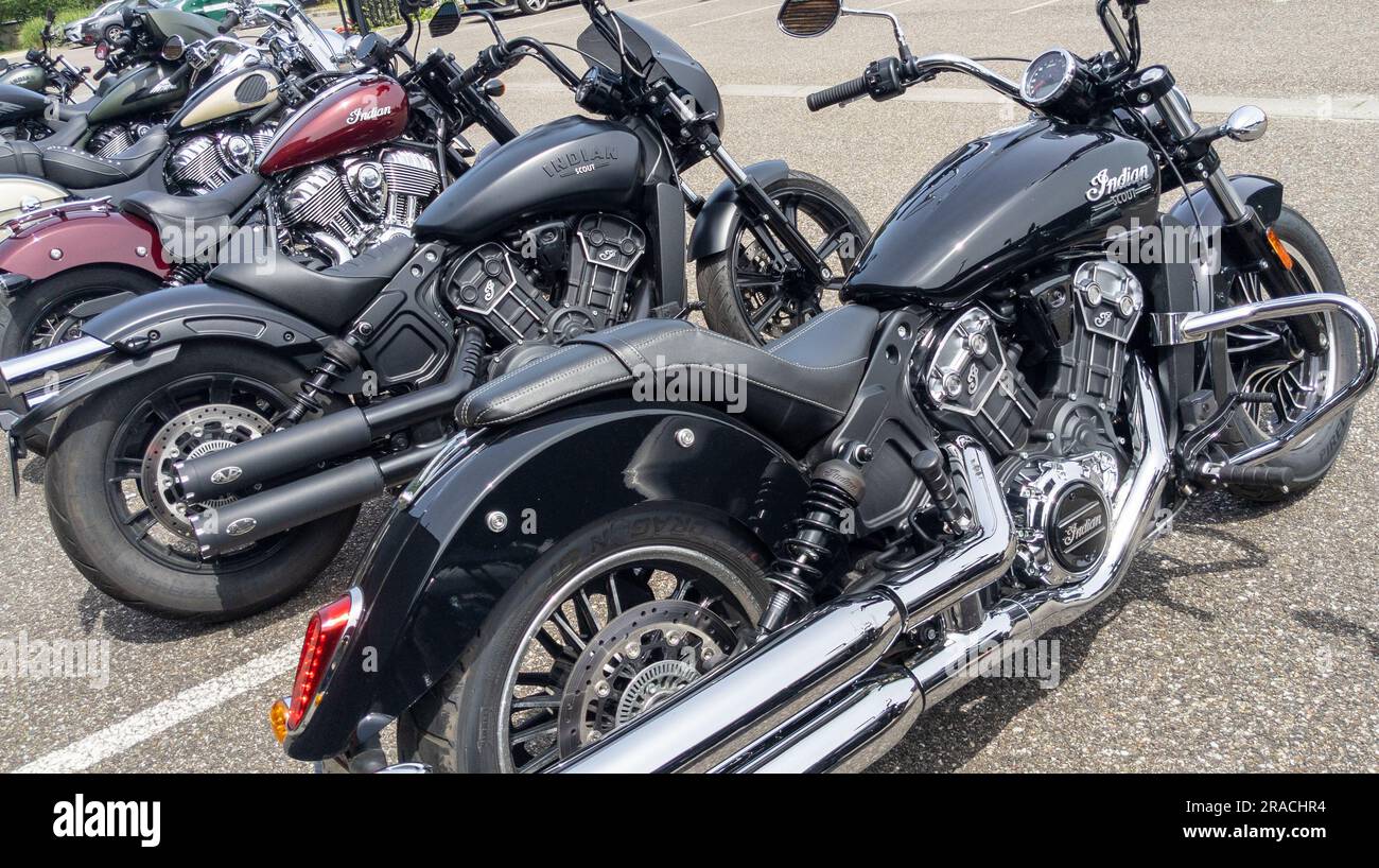 lyon , France - 06 16 2023 : Indian scout motorcycle us neo retro style ...
