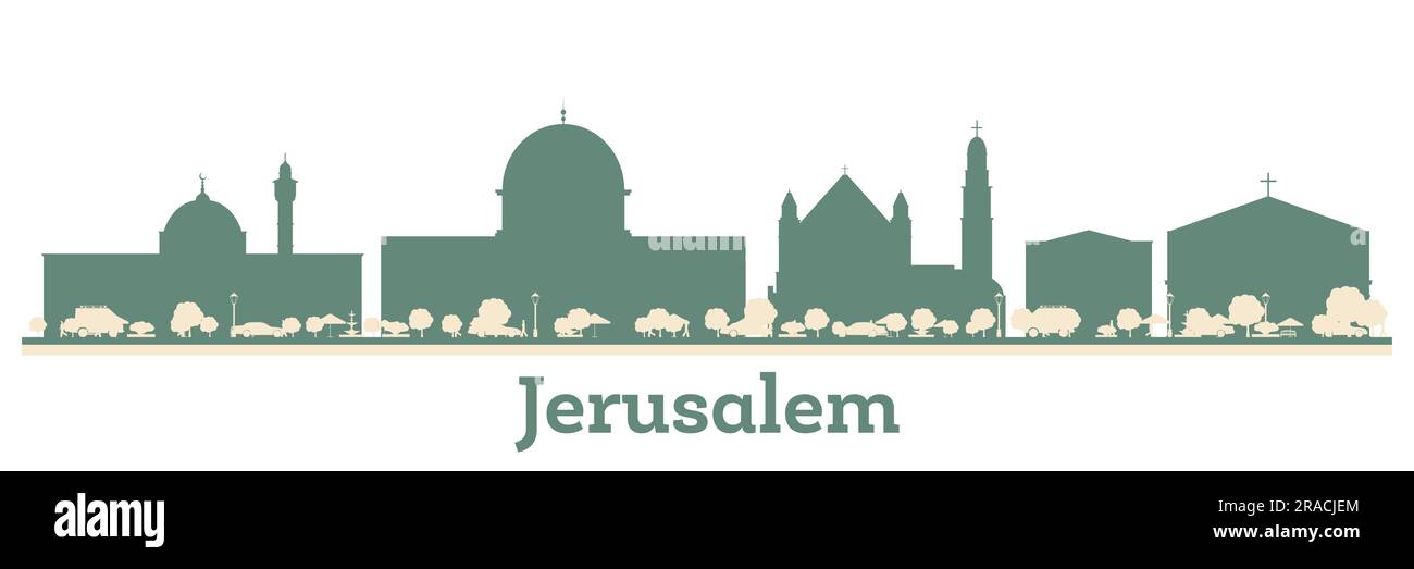 Abstract Jerusalem Israel City Skyline with Color Buildings. Vector ...