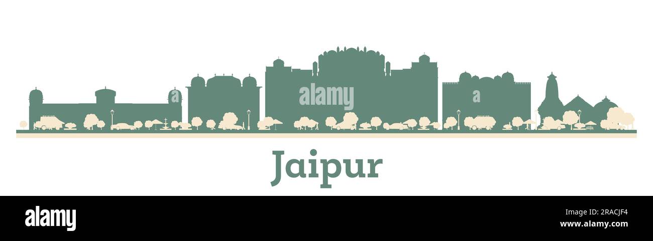 Abstract Jaipur India City Skyline with Color Buildings. Vector ...