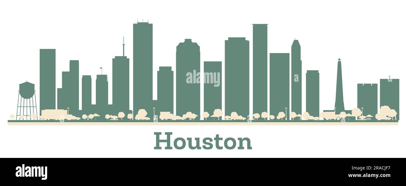 Abstract Houston USA City Skyline with Color Buildings. Vector ...