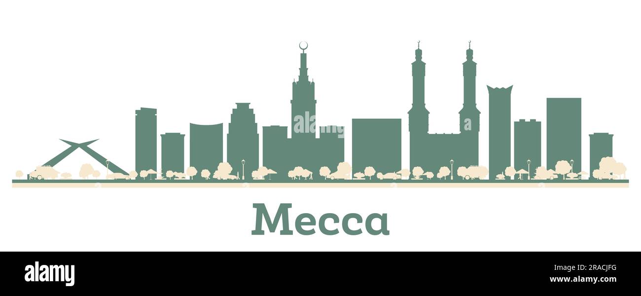 Abstract Mecca Saudi Arabia City Skyline with Color Buildings. Vector ...