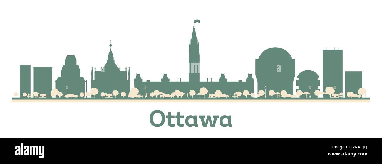 Abstract Ottawa Canada City Skyline with Color Buildings. Vector ...