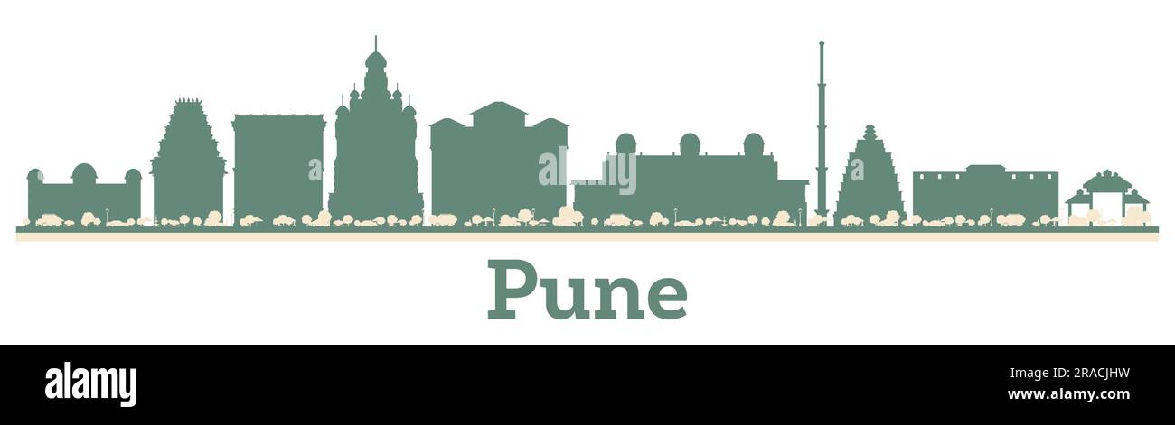 Abstract Pune India City Skyline with Color Buildings. Vector ...
