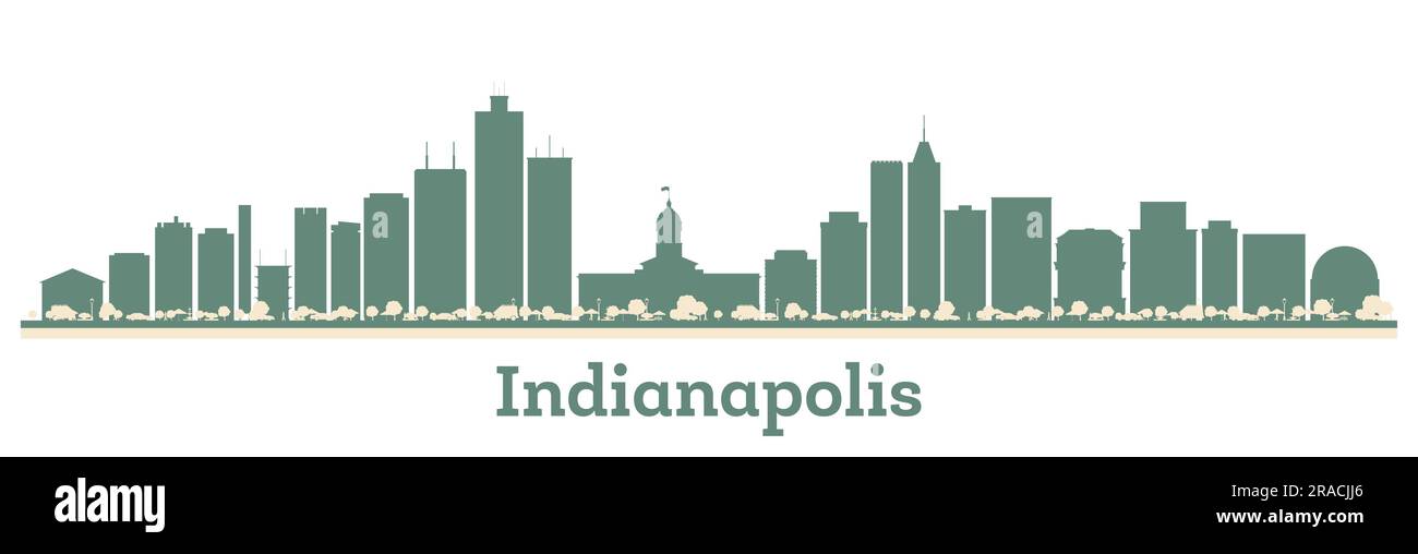 Abstract Indianapolis USA City Skyline with Color Buildings. Vector ...
