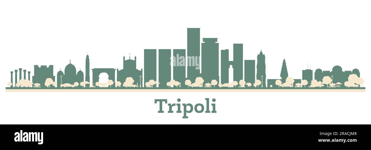 Abstract Tripoli Libya City Skyline with Color Buildings. Vector ...