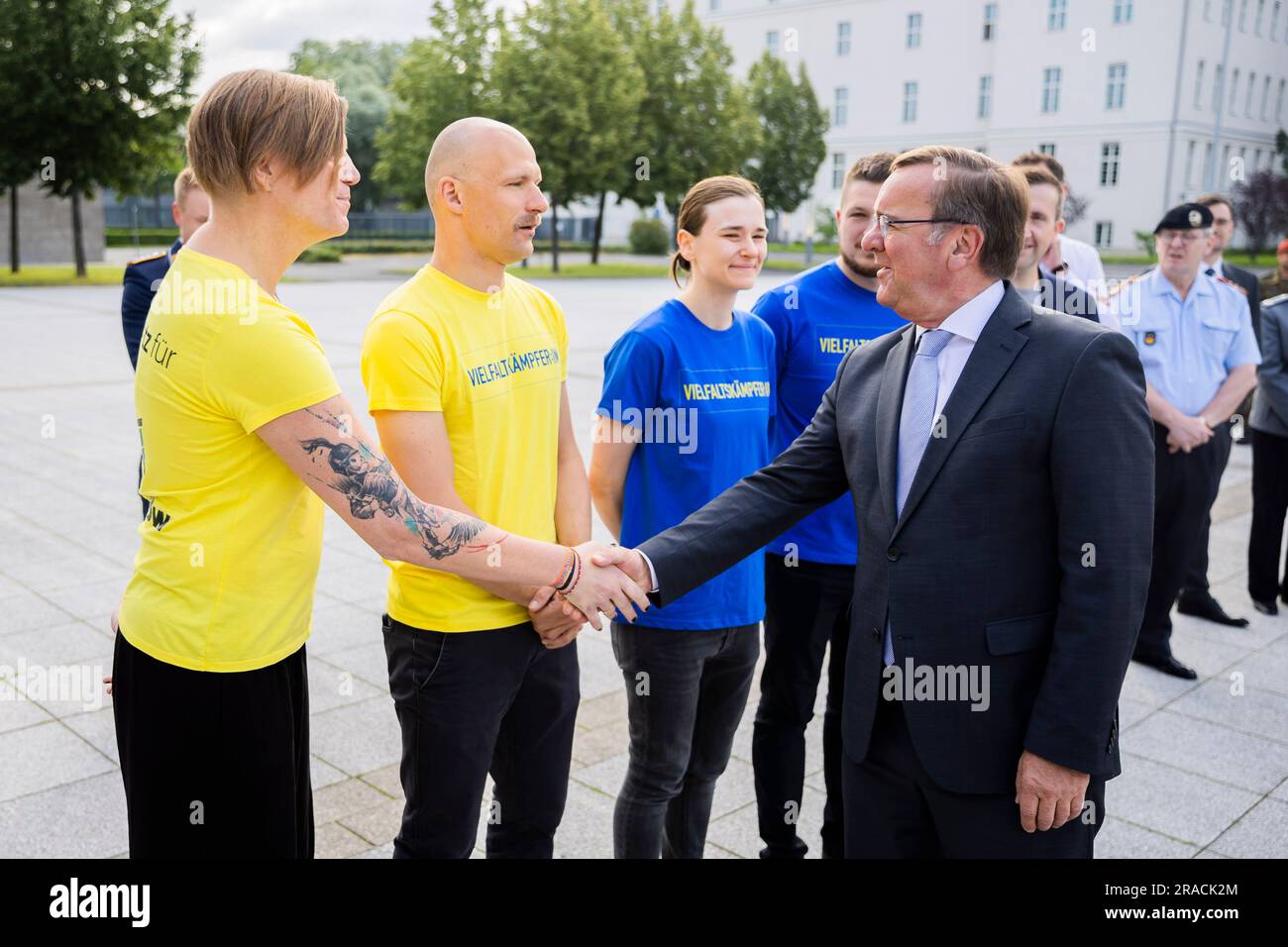 Berlin, Germany. 03rd July, 2023. Boris Pistorius (SPD, r), Federal ...