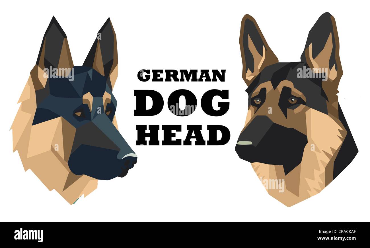 A set of German dog head flat vector illustration Stock Vector Image ...