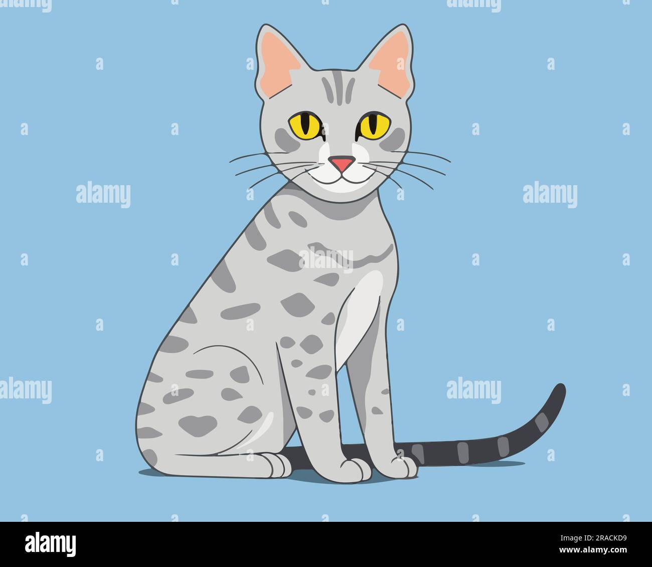 Cute Flat cat vector illustration Stock Vector Image & Art - Alamy