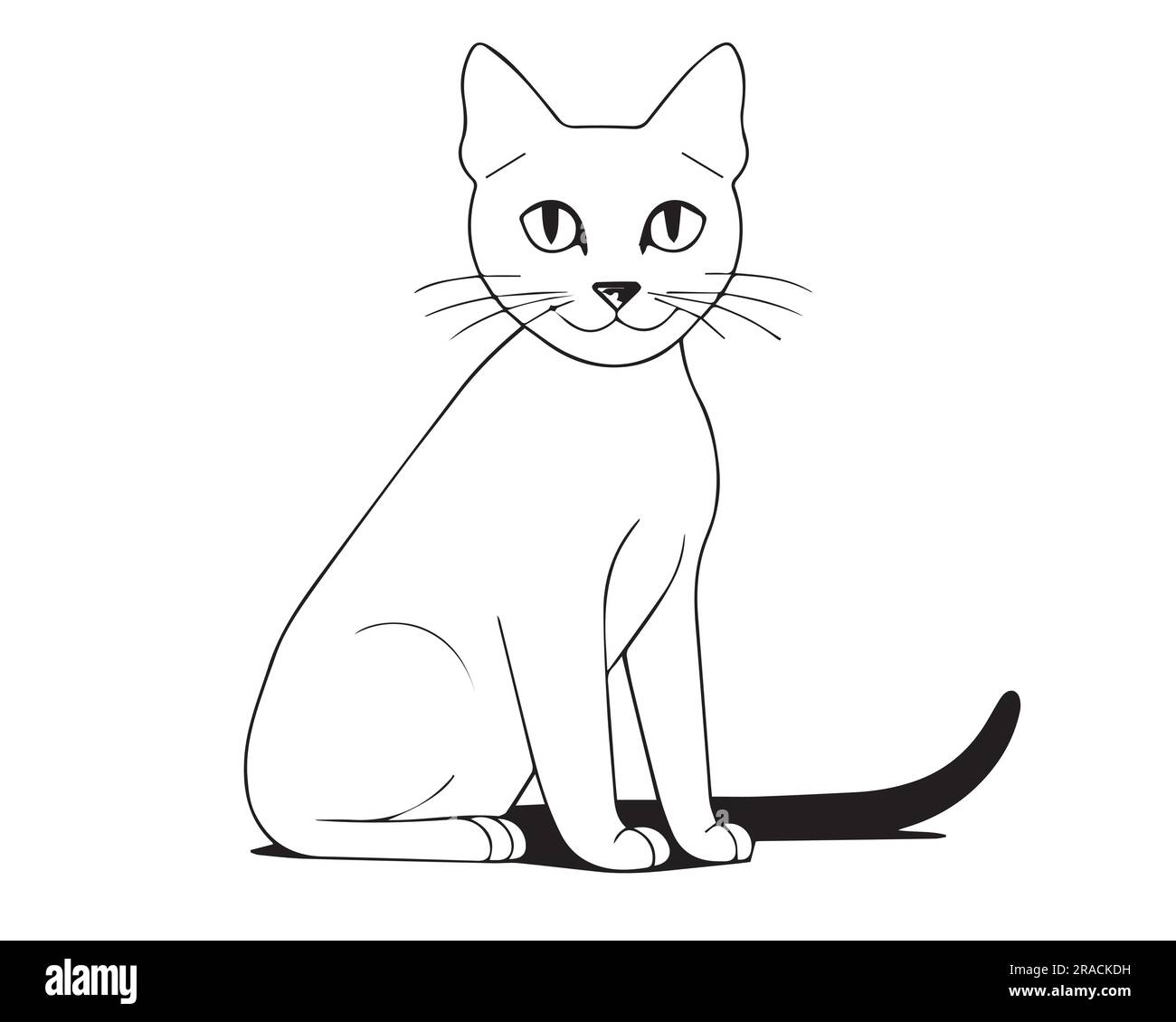 Cute line art cat vector illustration Stock Vector Image & Art - Alamy