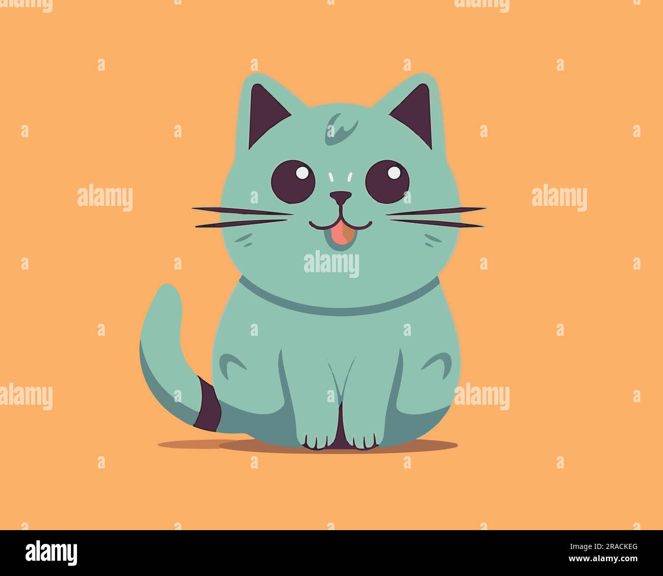 Cute Cartoon cat vector illustration Stock Vector Image & Art - Alamy