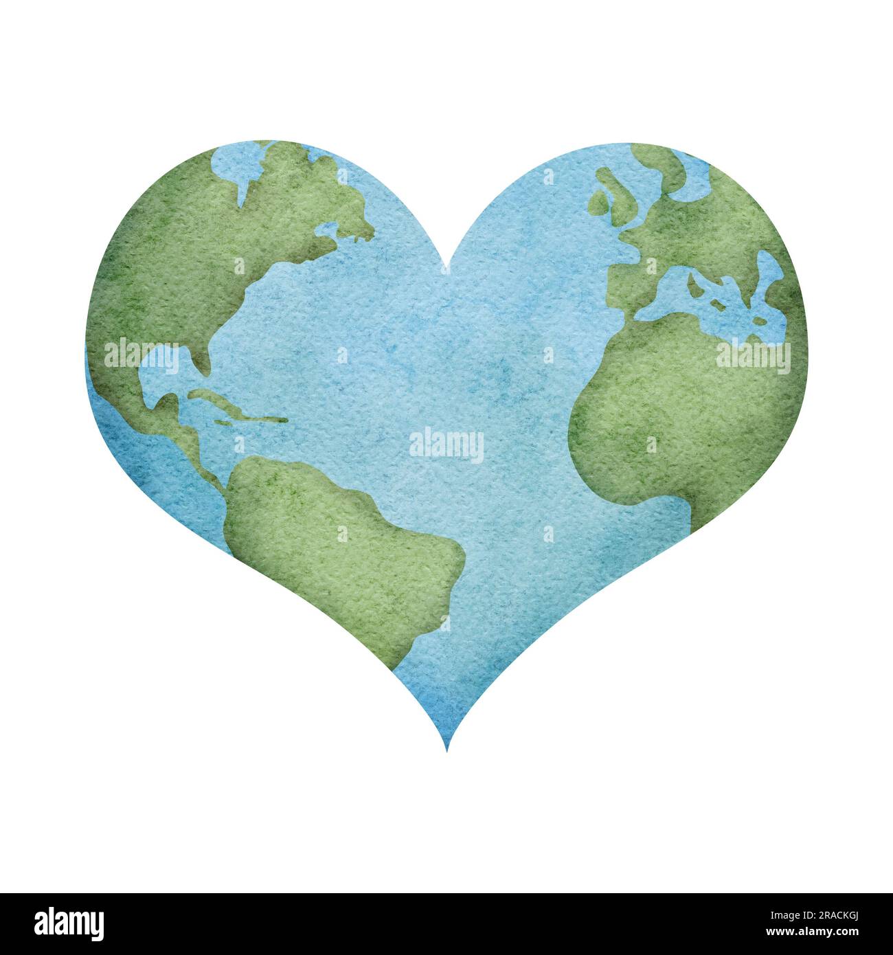 Planet Earth in the shape of a heart. Symbol of life, nature ...