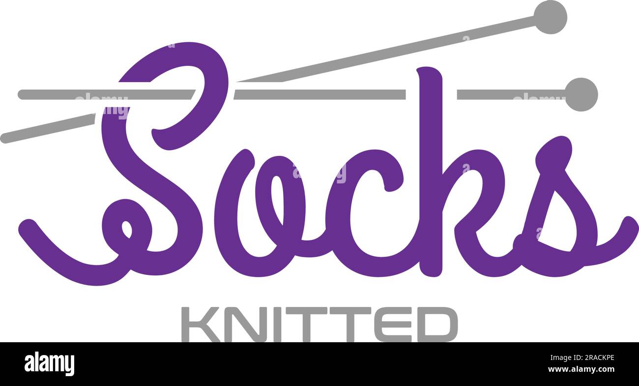 Minimalist Socks Knitted Two Needle logo design Stock Vector Image ...