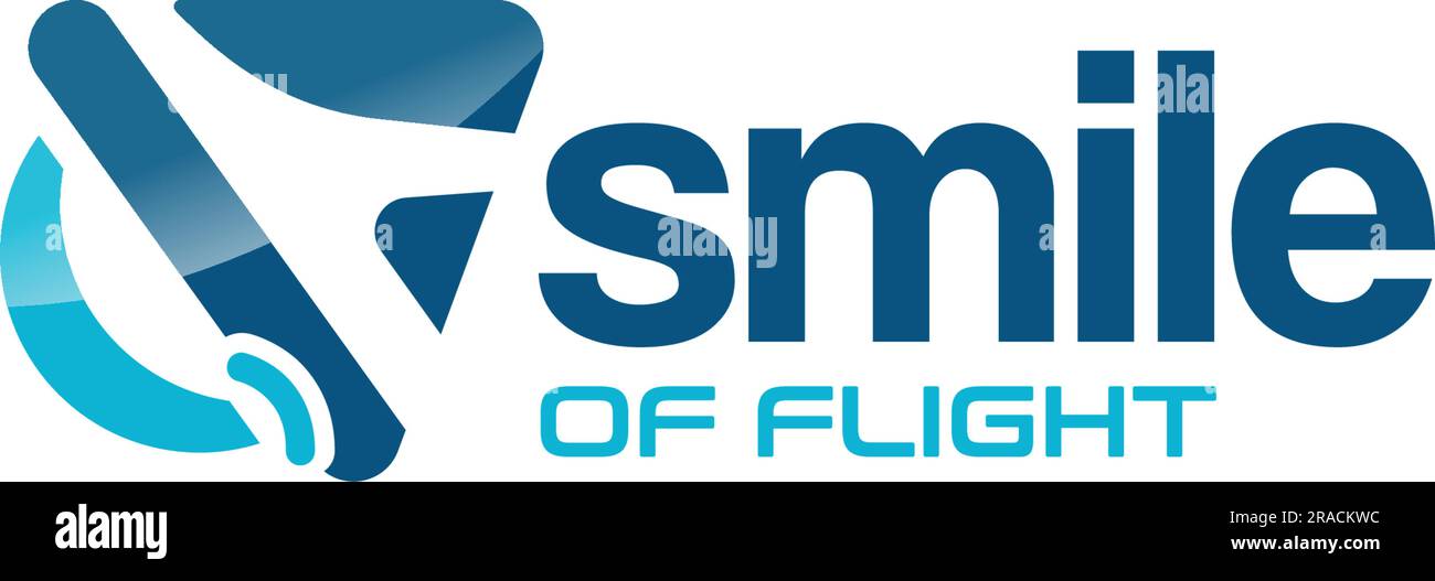 Minimalist Abstract Smile Of Flight logo design Stock Vector Image ...