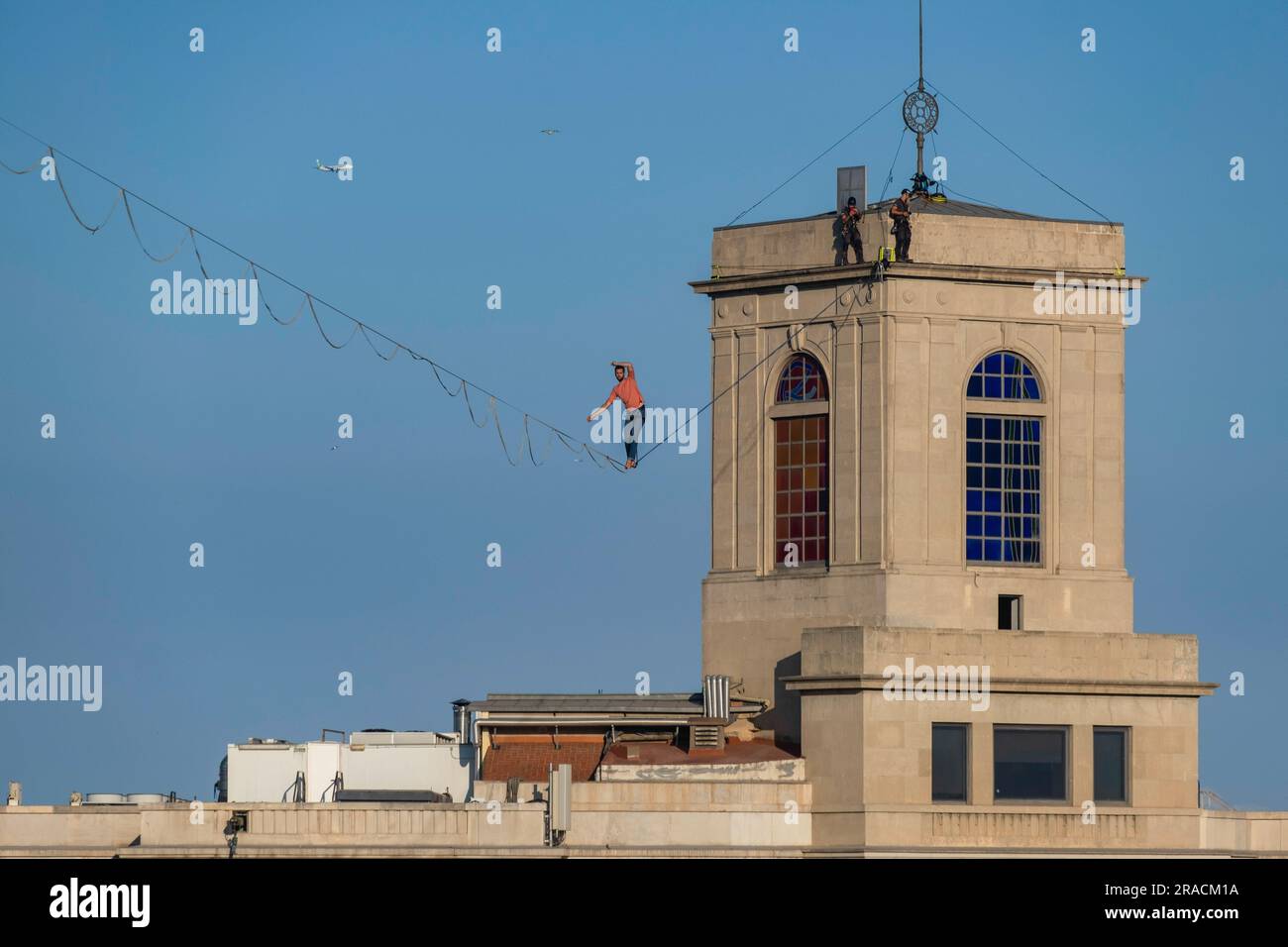 Barcelona, Spain. 02nd July, 2023. The tightrope walker Nathan Paulin ...
