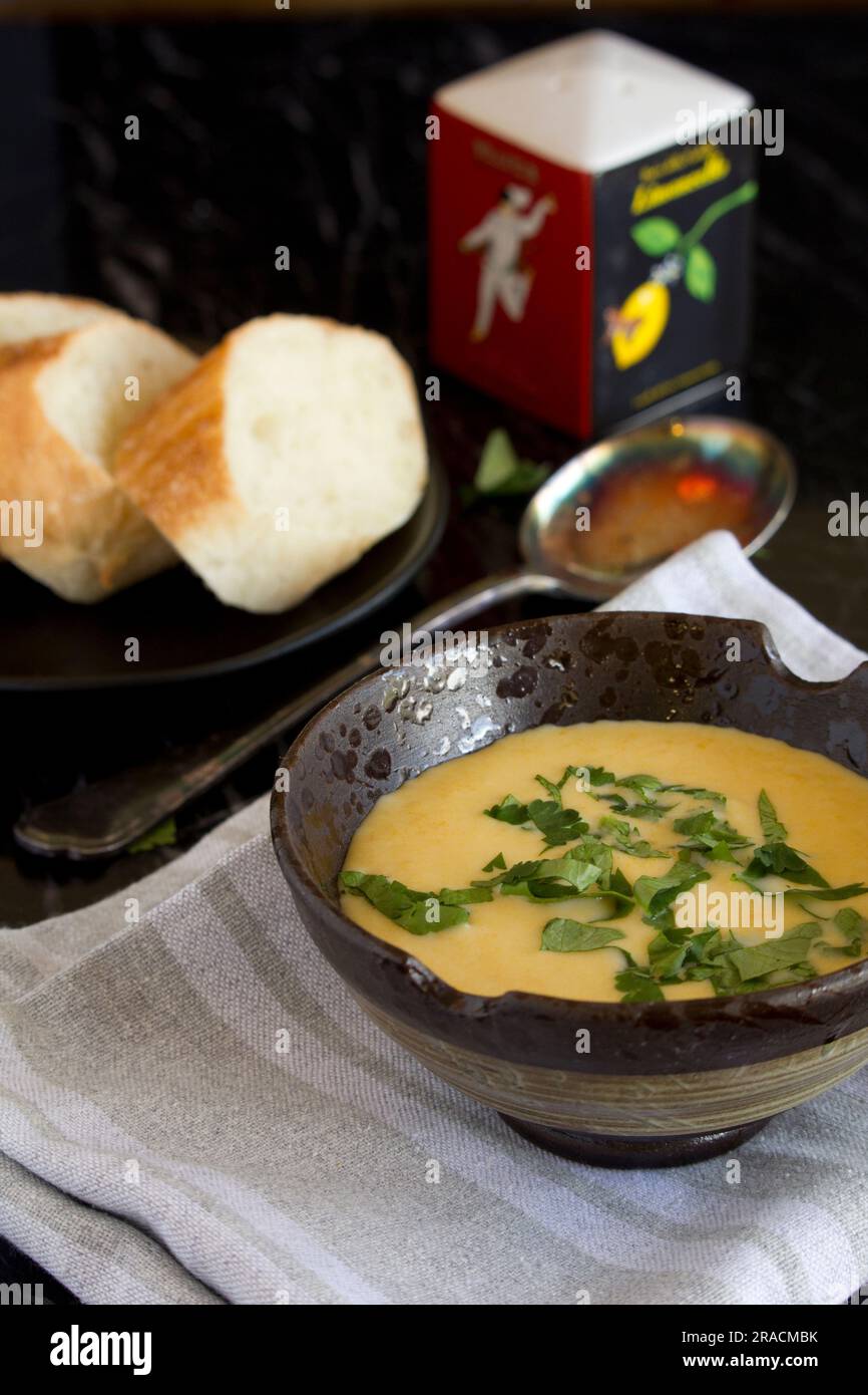 Potage parmentier- French leek and potato soup Stock Photo - Alamy