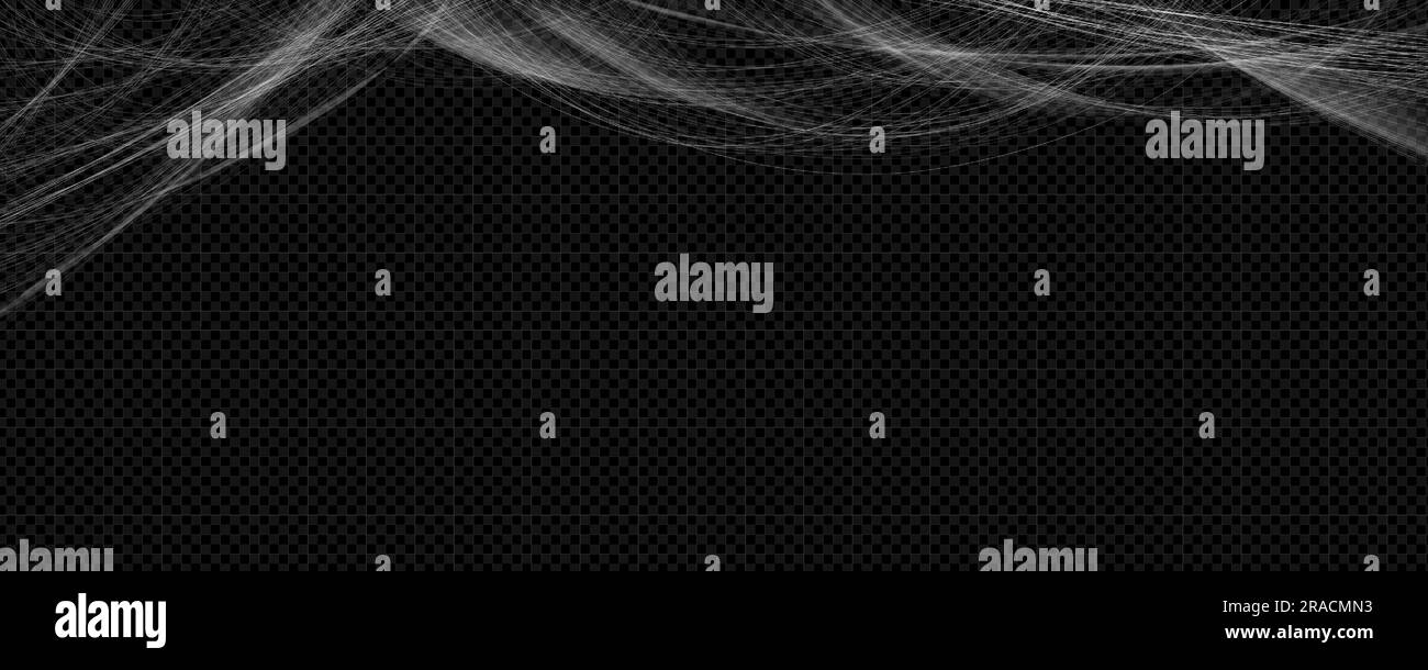 Halloween background with spider web isolated on transparent backdrop ...