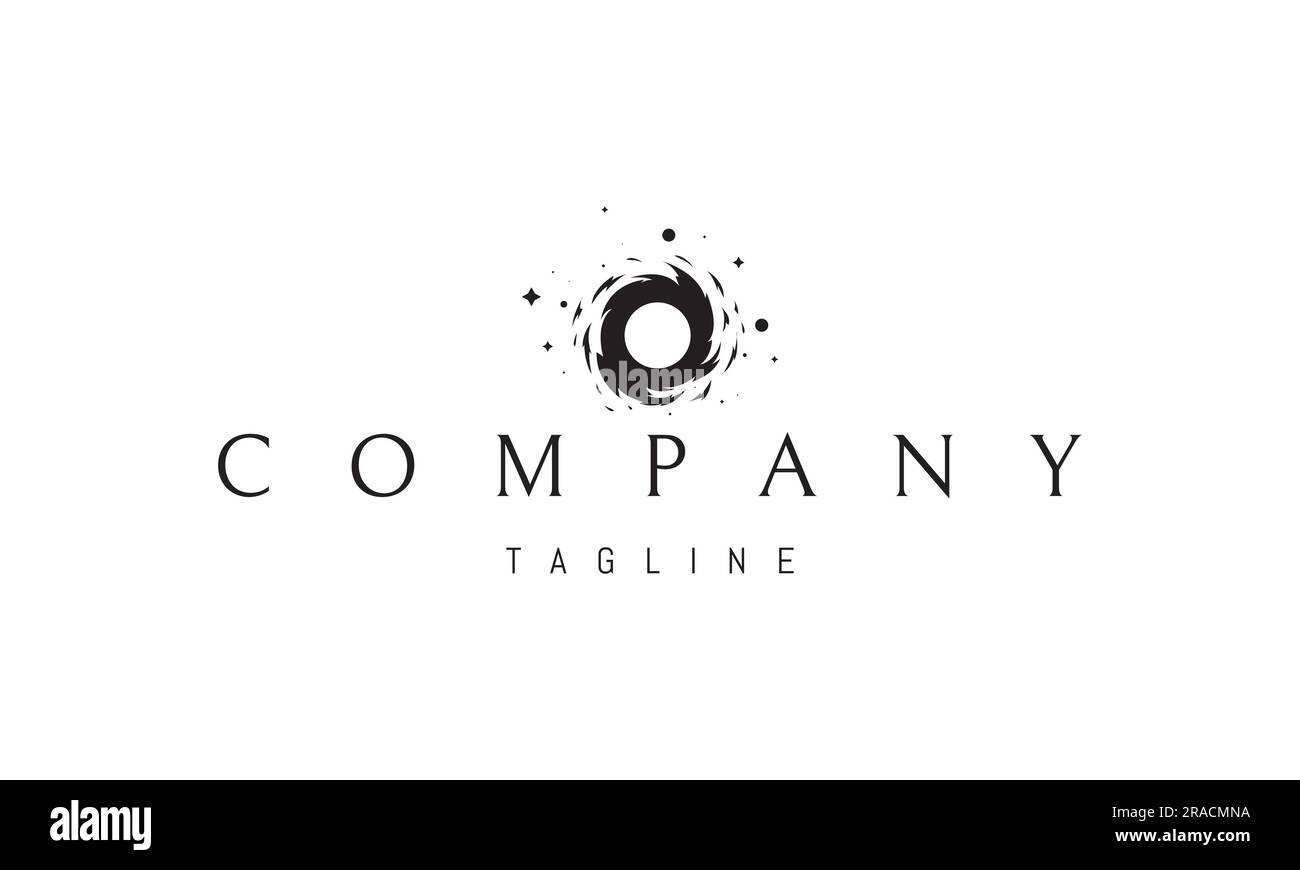 Vector logo on which an abstract image of a rotating black hole in ...