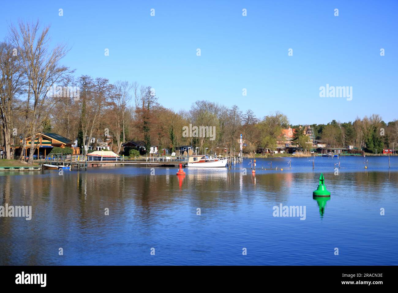 Panoramic view over Havel river landscape in Caputh, Brandenburg in ...