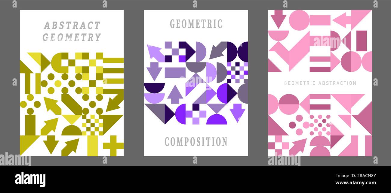 The cover template is made of a seamless pattern of geometric shapes ...