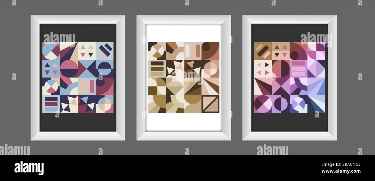 Geometric forms of abstract art of wall design. A painting with a ...