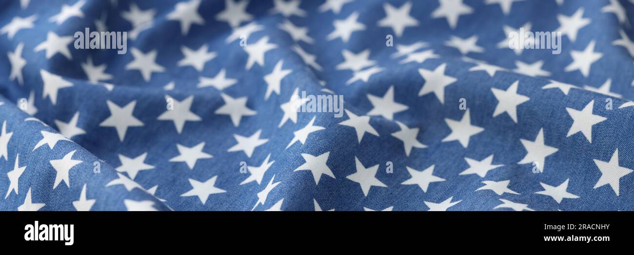 Blue wavy fabric with white stars texture background Stock Photo - Alamy