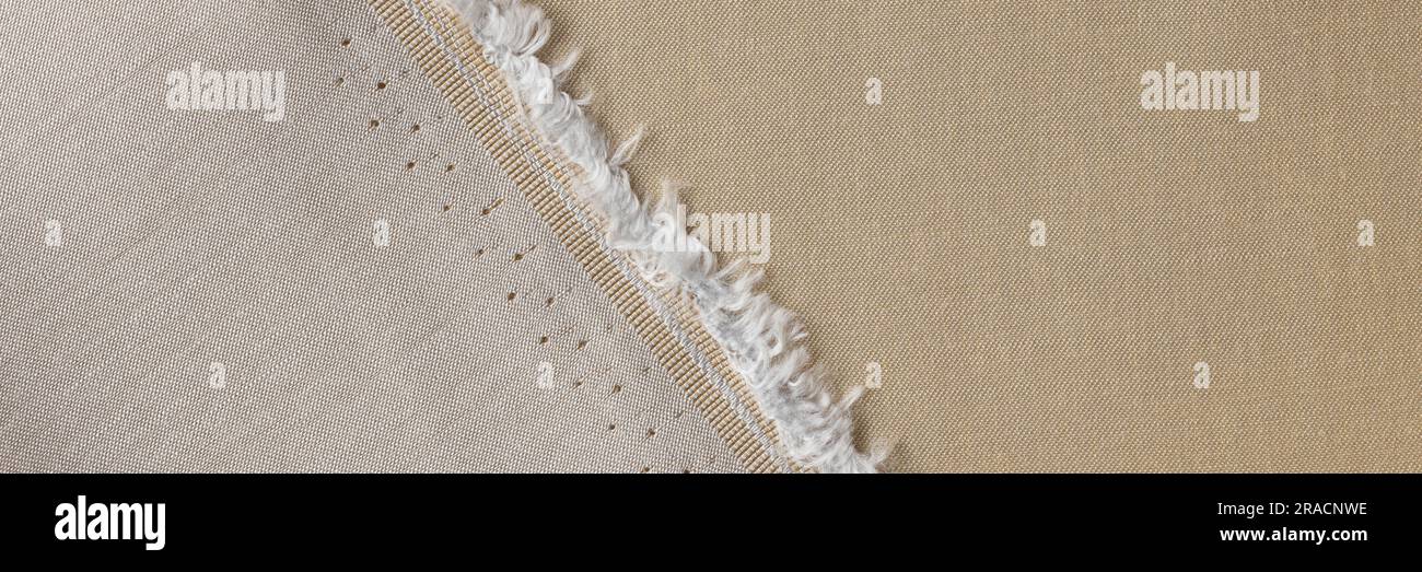 Sample beige fabric with front and back side for fabrics catalogue ...