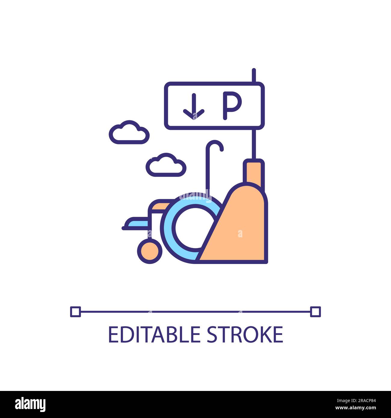 Disabled parking RGB color icon Stock Vector Image & Art - Alamy