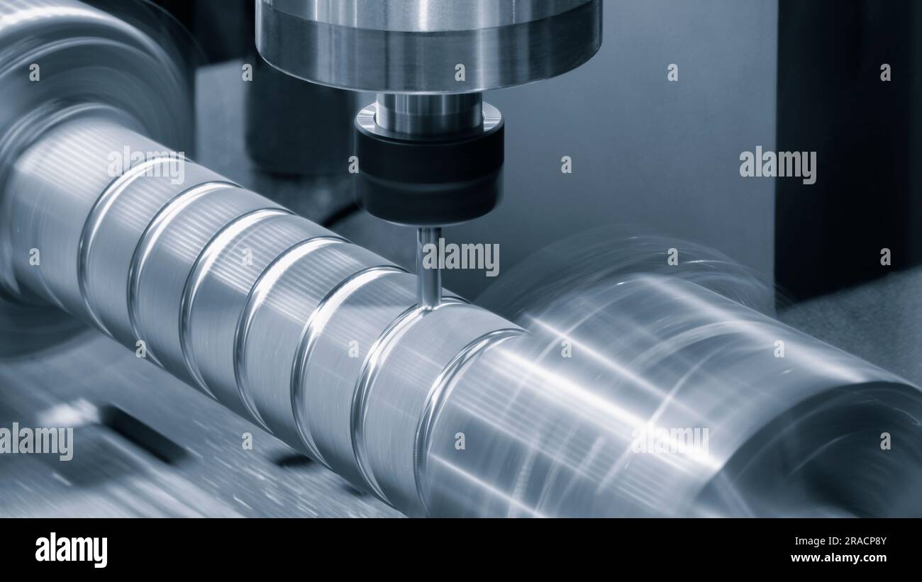 The Hi Precision Cnc Rotation Milling Machine With Cutting Sample In