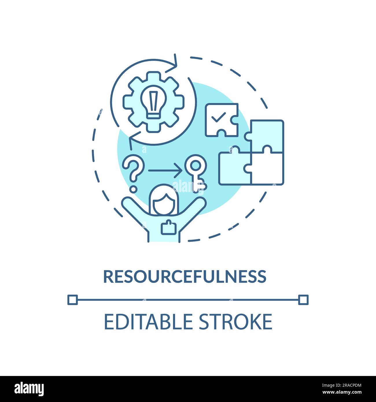 Resourcefulness turquoise concept icon Stock Vector Image & Art - Alamy