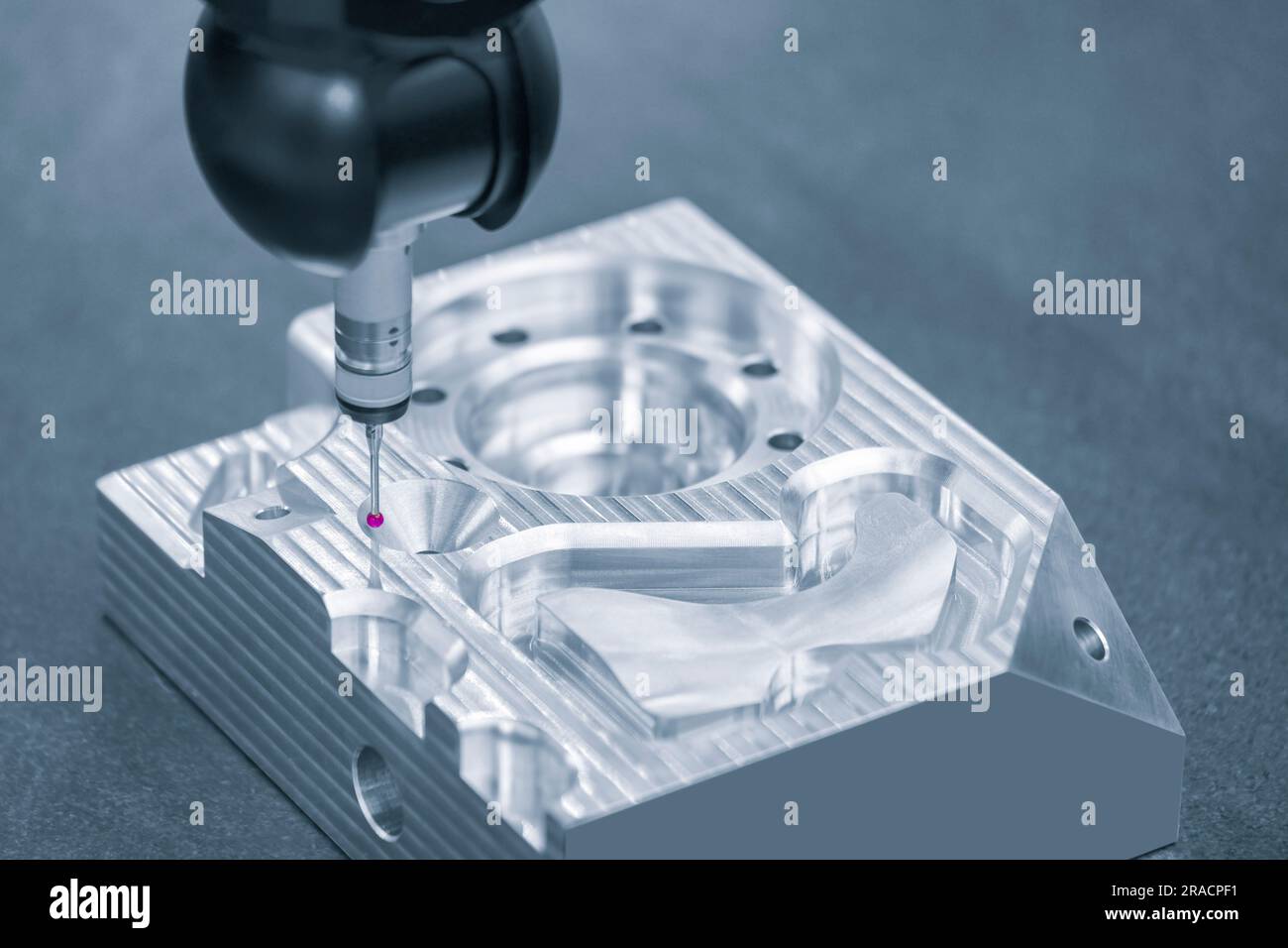 Quality control on milling CNC machine, coordinate measuring machine ...