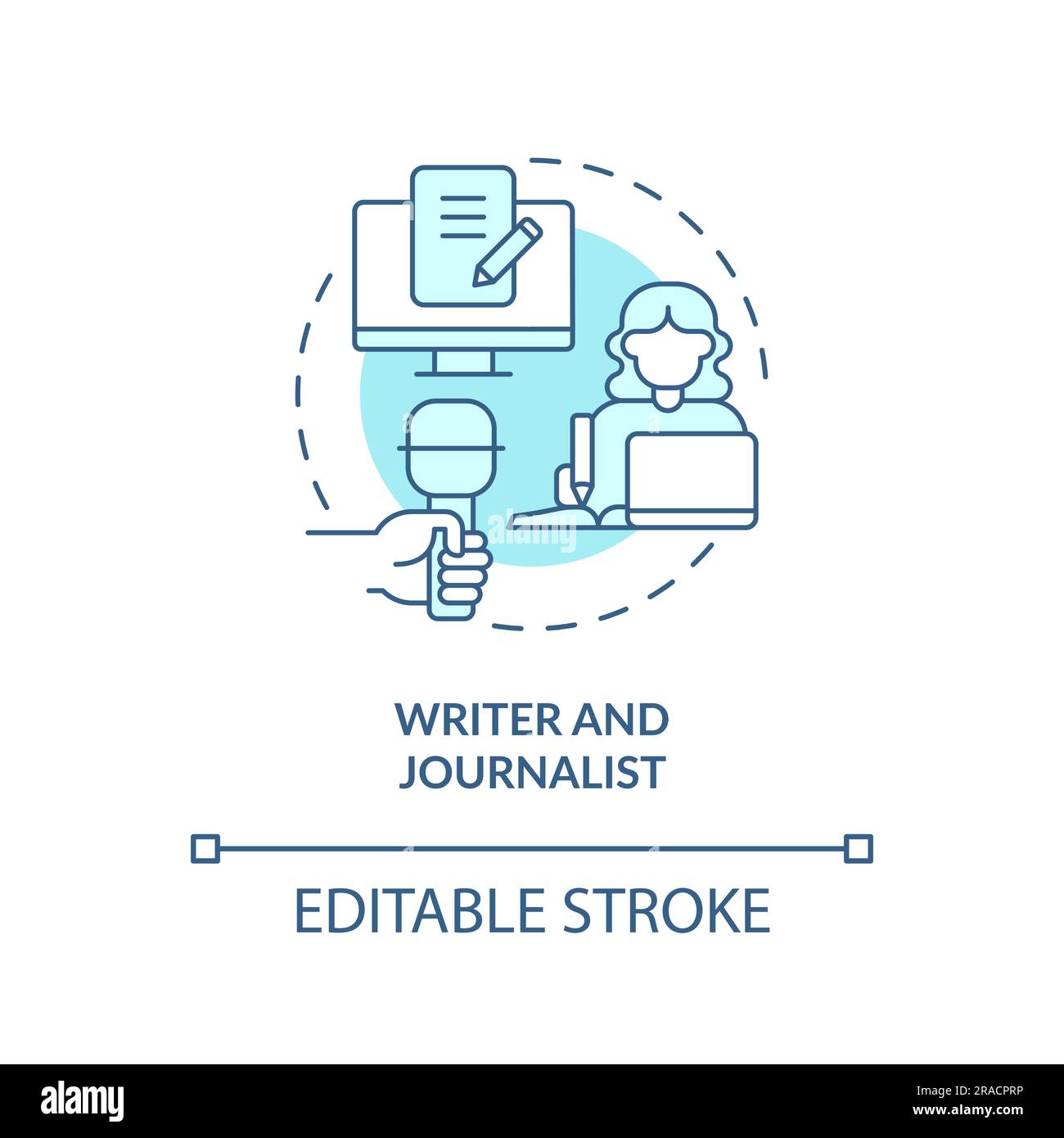 Writer and journalist turquoise concept icon Stock Vector Image & Art ...